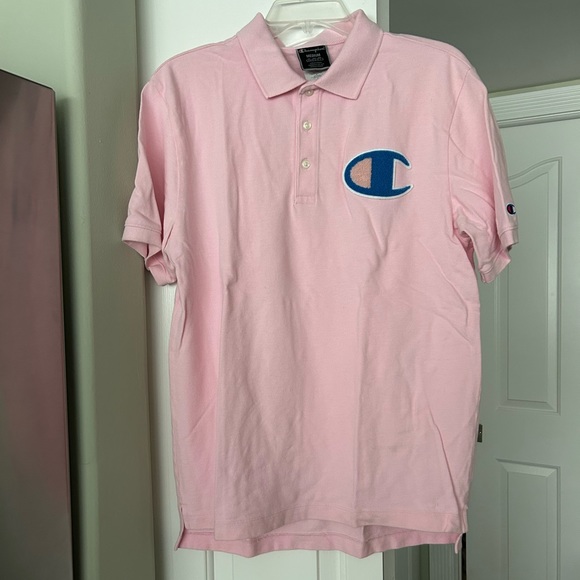 Champion | Shirts | Mens Champion Pique Sewn Chenille C Logo Paleo Pink ...